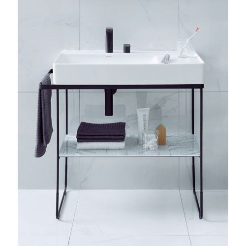 Lavabo sur console métallique noir mat - Durasquare | Au Fil Du Bain